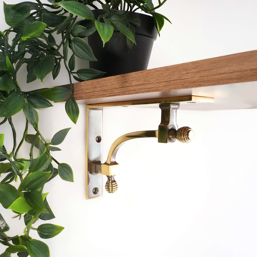Beehive Small Shelf Bracket Aged Brass – Infinity Decor