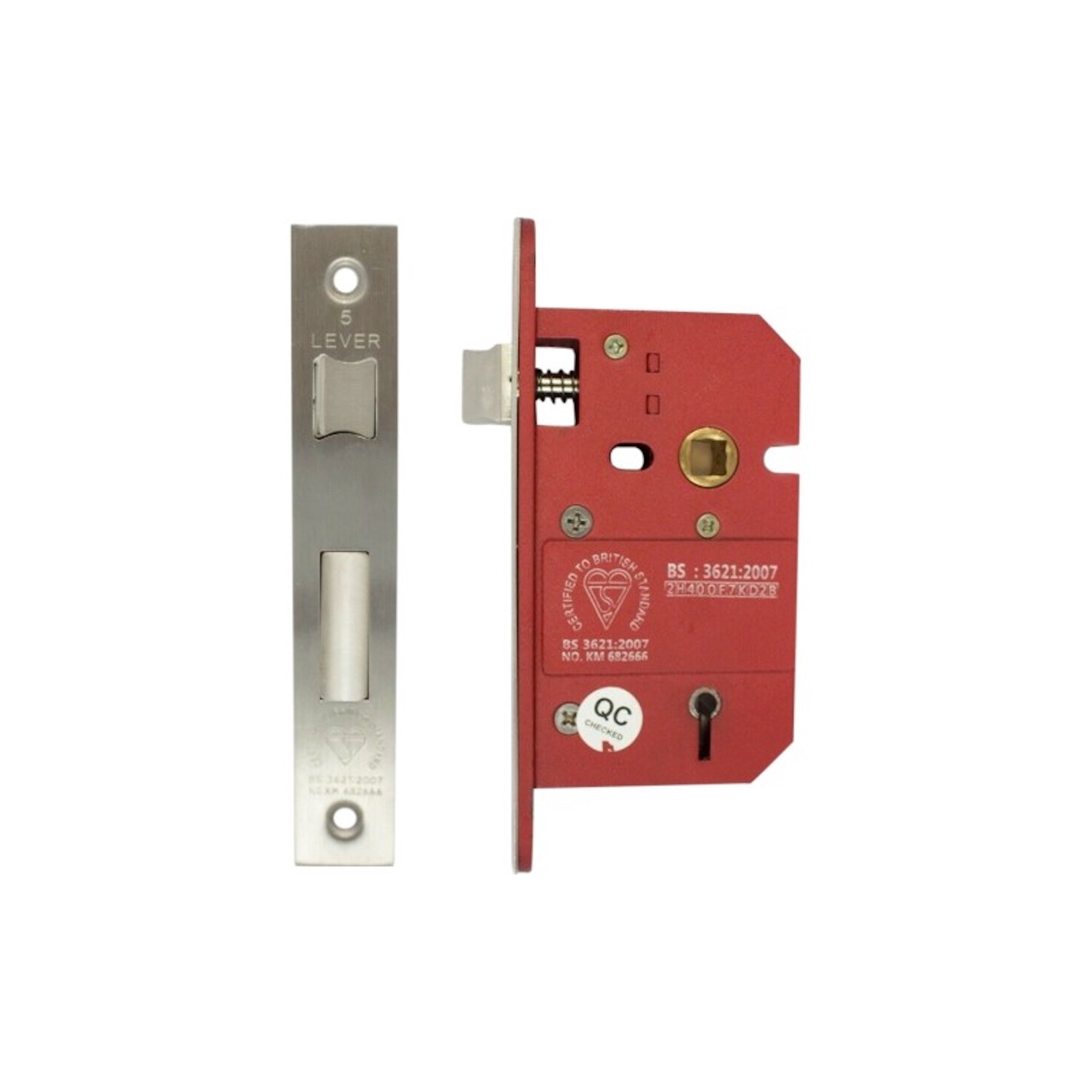5 Lever BS3621 Sash Lock - 63mm Satin Nickel – Infinity Decor