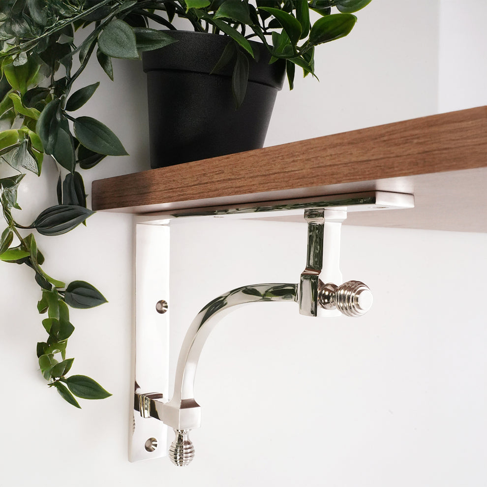 Beehive Large Shelf Bracket Polished Nickel – Infinity Decor