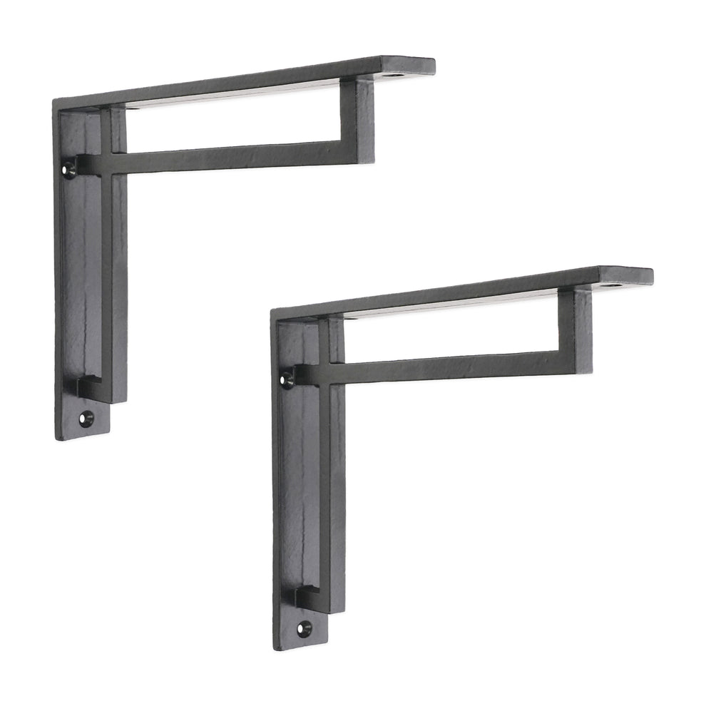 Narrow Art Deco Shelf Bracket Black – Infinity Decor