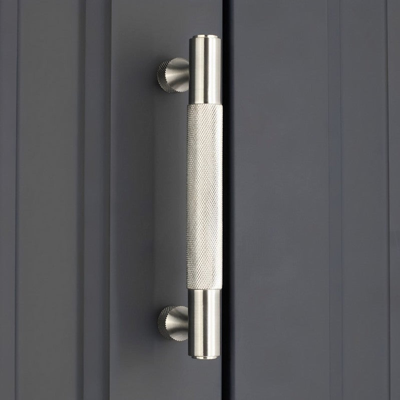 Knurled Bar Handles Small Satin Silver – Infinity Decor