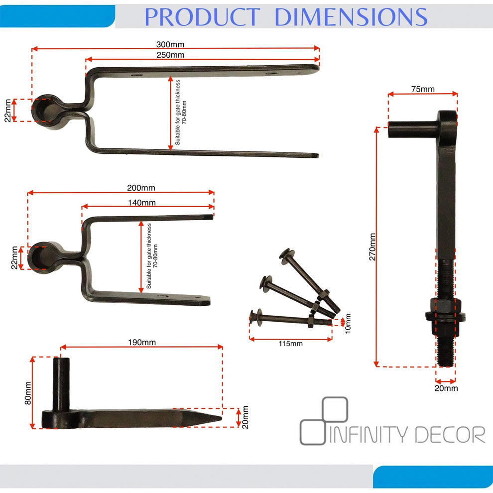 Field Gate Kit - Adjustable 12" - 300mm Black – Infinity Decor